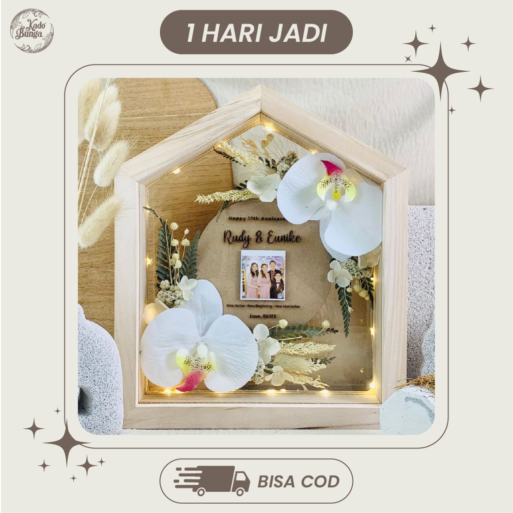 Jual KADO / MAHAR ANGGREK GRAFIR FRAME BENTUK RUMAH HADIAH KADO UNIK ...