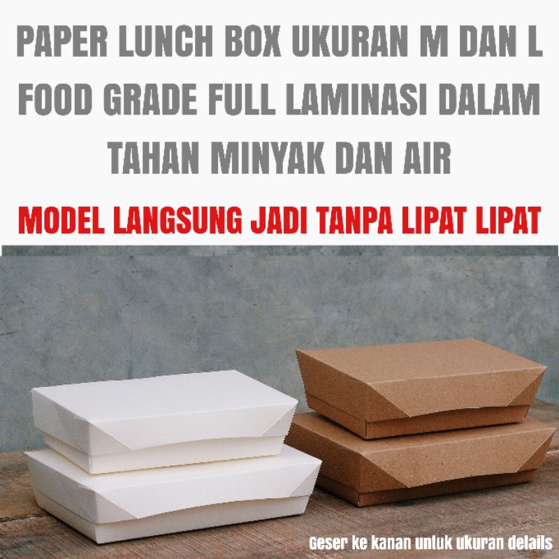 Jual PAPER LUNCH BOX - LUNCH BOX PAPER FOOD GRADE TERMURAH | Shopee ...