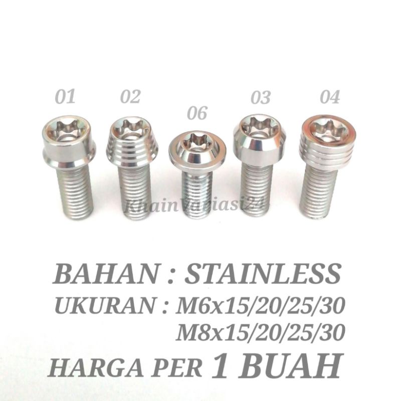 Jual Baut Stainless L bintang drat 10 12 M6 M8 x 15 20 25 30 Indonesia|Shopee Indonesia