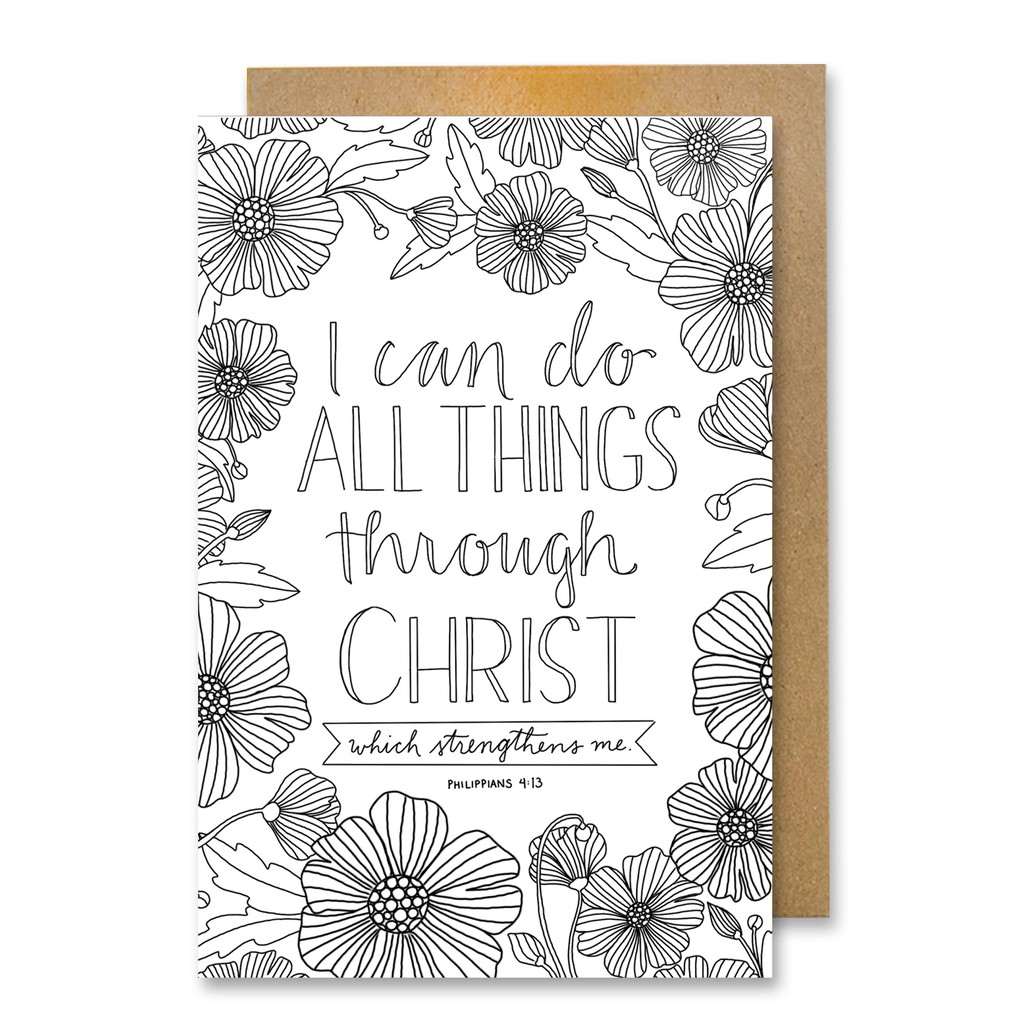 DIY Coloring Card Mewarnai Kartu Rohani Ayat Akitab Bible Verse Kartu ...