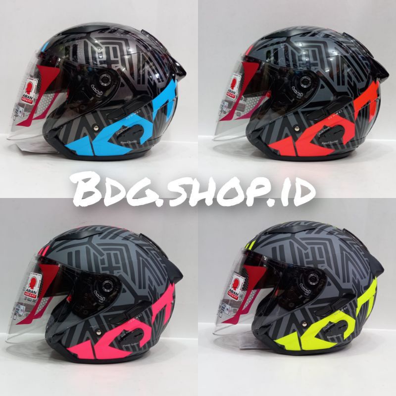 Jual Helm kyt Galaxy flat R model baru kaca venom neon fuxia neon blue ...