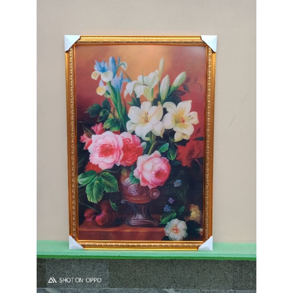 Jual Gambar 3 dimensi bunga dan bingkai fiber ukuran 40x60cm | Shopee ...