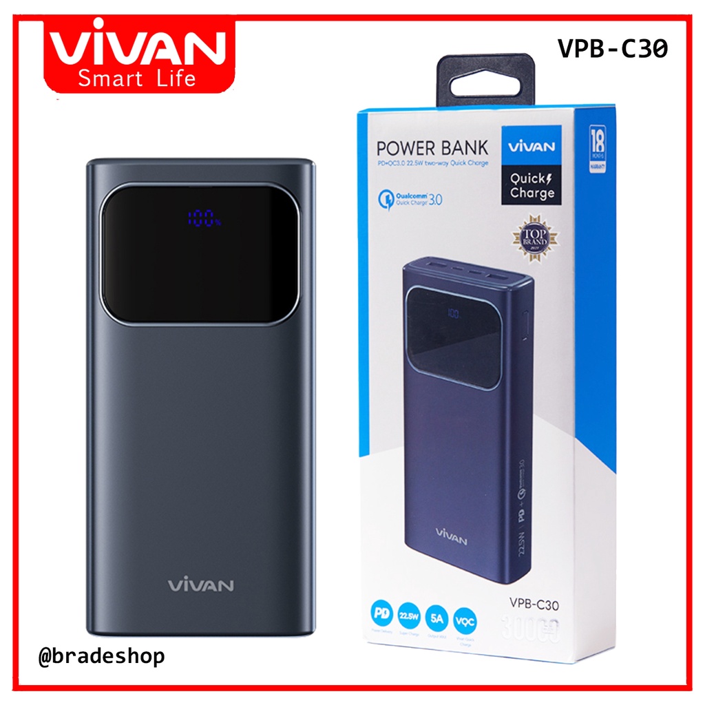 Jual Power Bank Vivan 30000 Mah VPB-C30 | 20000 Mah VPB-C20 QuickCharge ...
