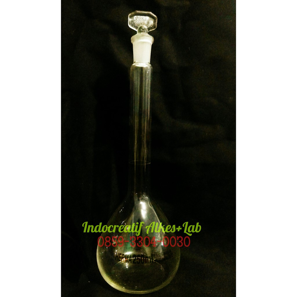 Jual LABU UKUR Leher Panjang / Volumetric Flask Kaca Herma 250 ml ...