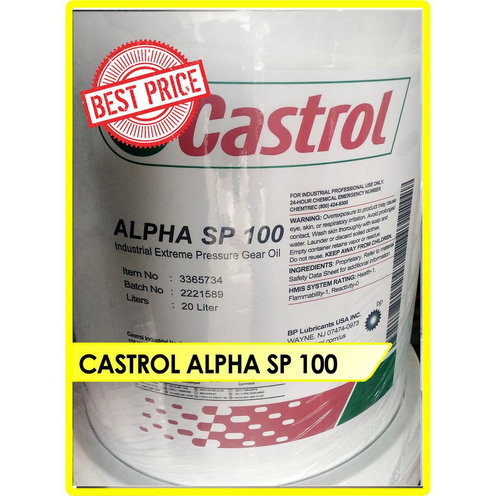 Jual CASTROL ALPHA SP 100 ( OLI GEAR ISO VG 100 ) | Shopee Indonesia