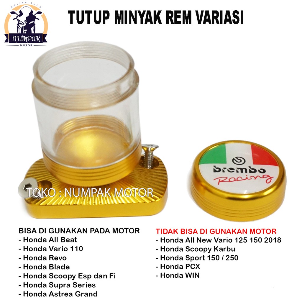 Jual Tutup Minyak Rem Motor Variasi HONDA Beat Vario 110 Scoopy Revo ...