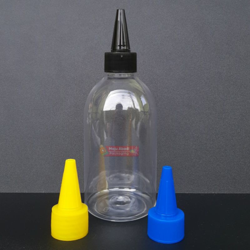 Jual Botol Tinta 250ml Oval / Botol kerucut 250ml / Botol Corong 250ml ...