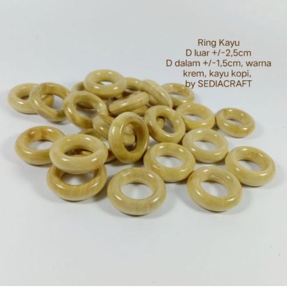 Jual Manik Kayu Ring Diameter Luar 2,5cm Krem | Shopee Indonesia