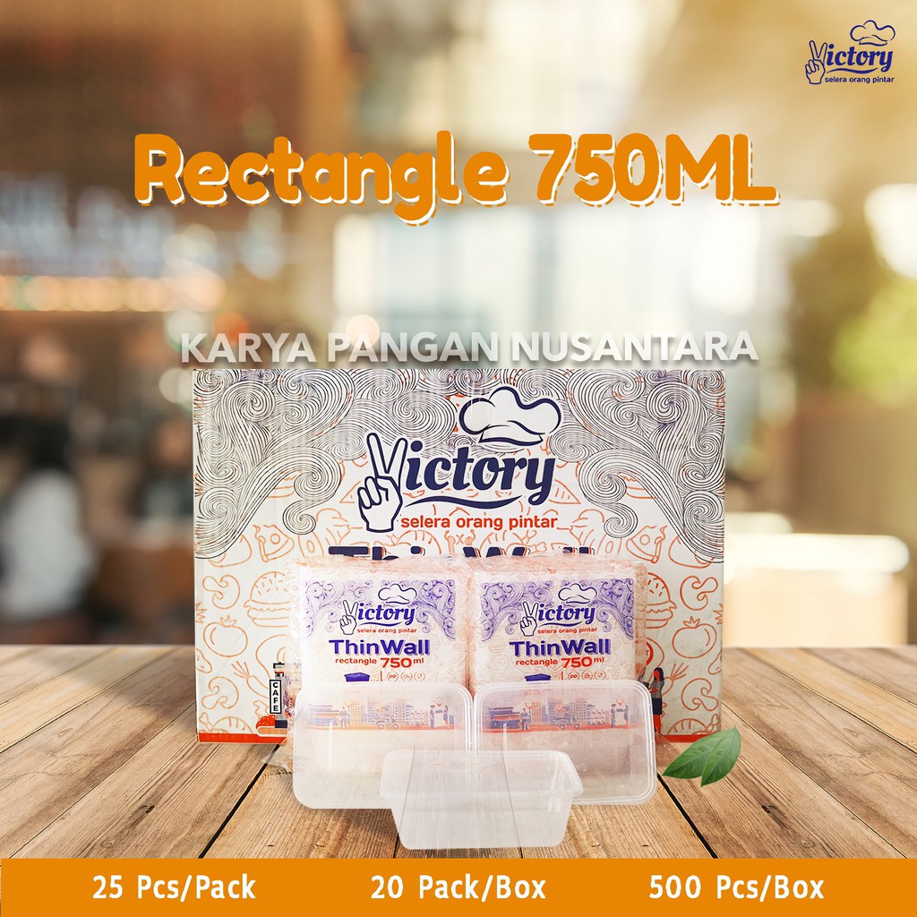 Jual THINWALL VICTORY RECTANGLE 750 ML KOTAK MAKAN BOX PLASTIK THIN ...