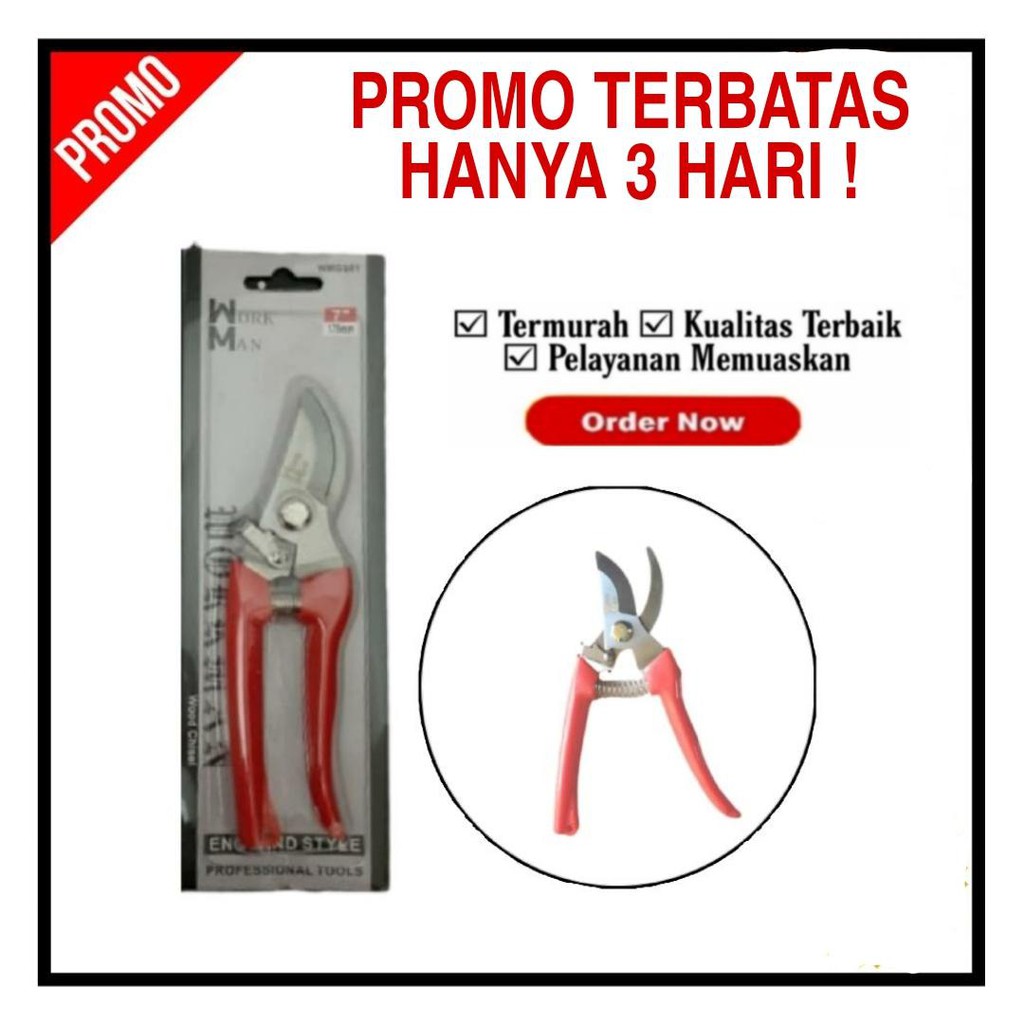 Jual Gunting Dahan, Batang, Tanaman, Daun, Ranting, Serbaguna WORKMAN ...