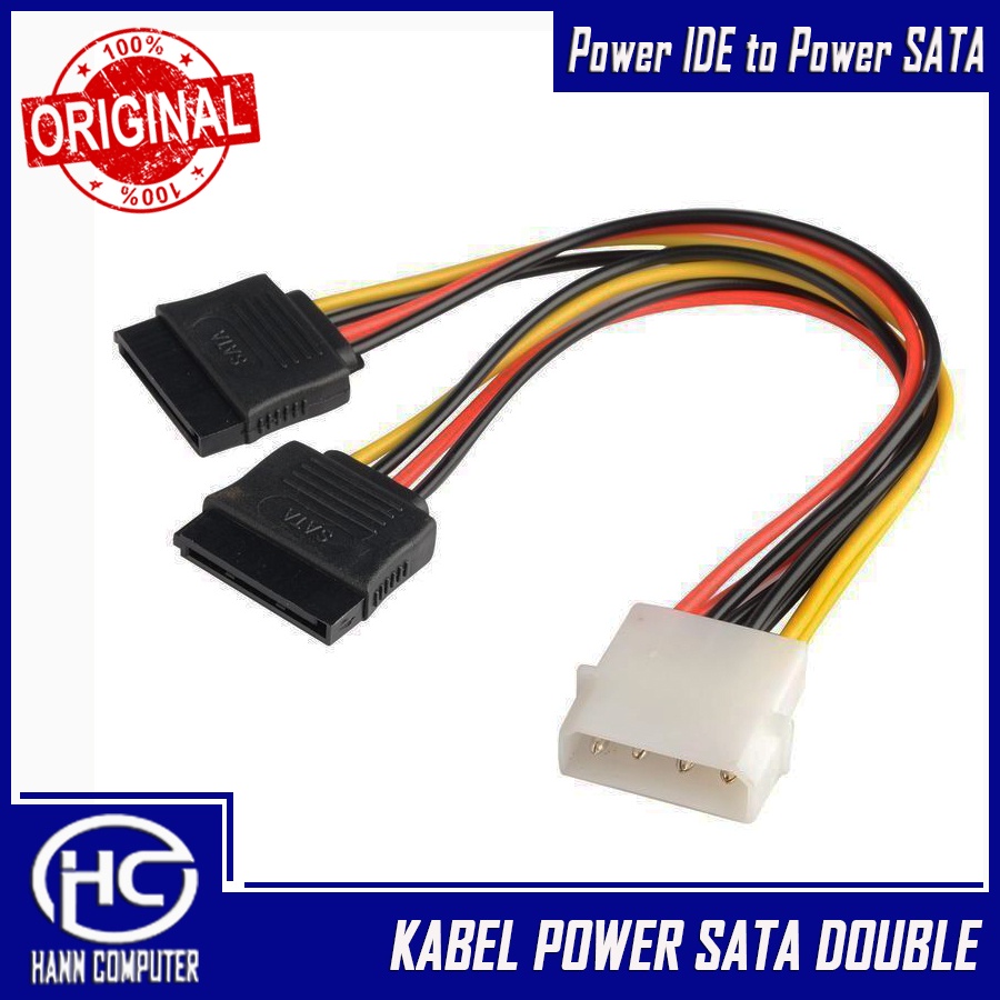 Jual KABEL POWER IDE TO POWER SATA CABANG 2 / KABEL SPLITER POWER SATA DOUBLE | Shopee Indonesia