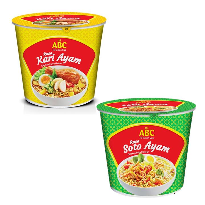 Jual ABC Mie Instan Cup Kari Ayam & Soto Ayam 60gr | Shopee Indonesia