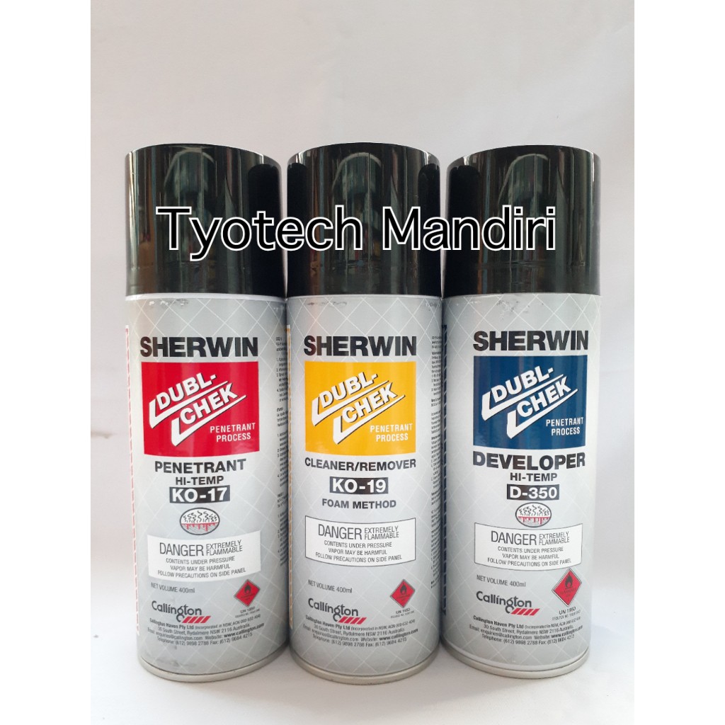 Jual SHERWIN PAKET DOUBLE CHEK (PENETRANT,CLEANER/REMOVER,DEVELOPER ...
