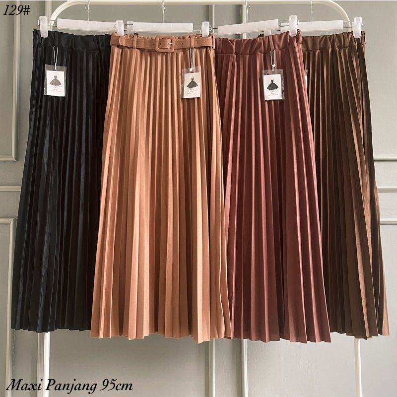 Jual Rok plisket Suede Velvet FREE BELT 129 Import Premium Bangkok BKK | Shopee Indonesia