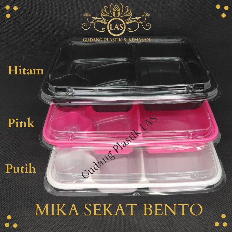 Jual Mika Sekat Bento Hitam / Mika Bento Pink / Mika Bento Putih / Mika ...