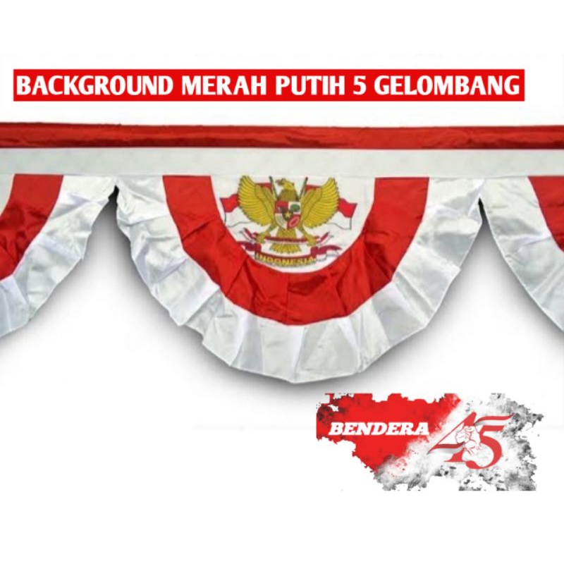 Jual Bendera Background 5 Gelombang | Shopee Indonesia