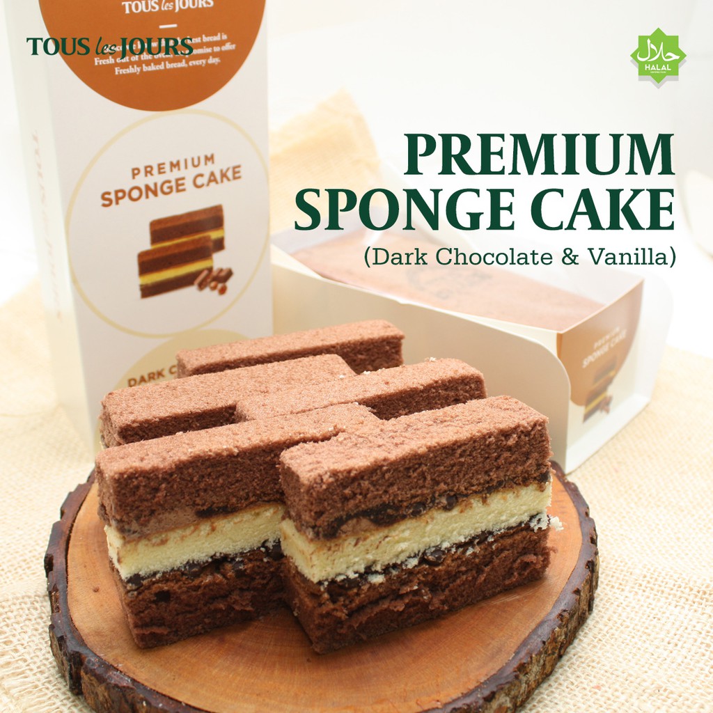 TOUS les JOURS Double Choco Sponge Cake (ISI 3 PCS) | Shopee Indonesia