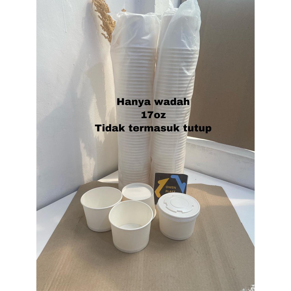 Jual PAPER BOWL/MANGKOK KERTAS/RICE BOWL/WADAH KERTAS 17 OZ TIDAK ...