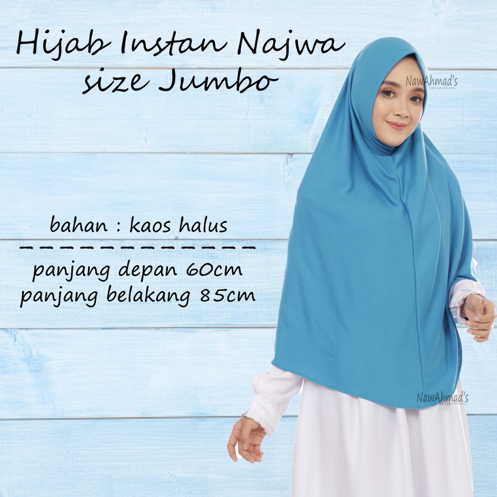 Jual HIJAB INSTAN JILBAB SIMPLE NAJWA SIZE JUMBO NONPET KONVEKSI ...
