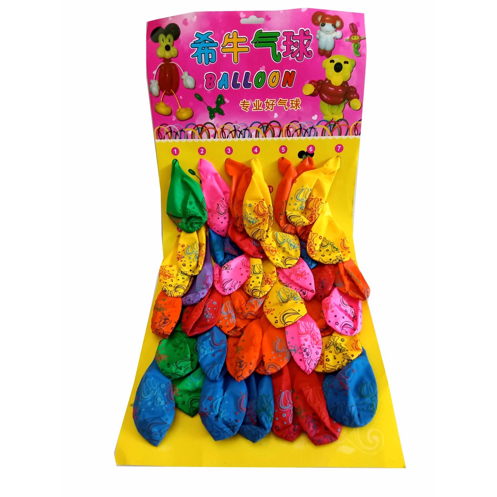 40 pcs Balon Tiup Karakter Perlengkapan Pesta | Shopee Indonesia