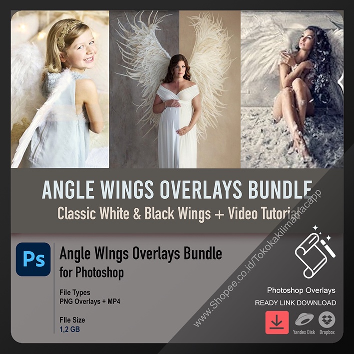 Jual Angle Wings Bundle Overlays for Photoshop Indonesia|Shopee Indonesia