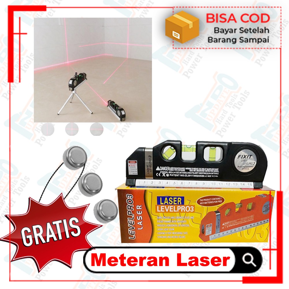 Jual Fixit Level Pro 3 Penggaris Laser Waterpass Meteran Laser 250 Cm ...
