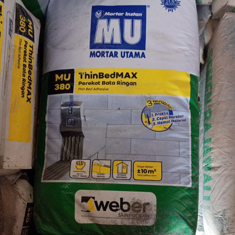 Jual MU 380 Lem Hebel Perekat Bata Ringan Mortar Utama Shopee Indonesia