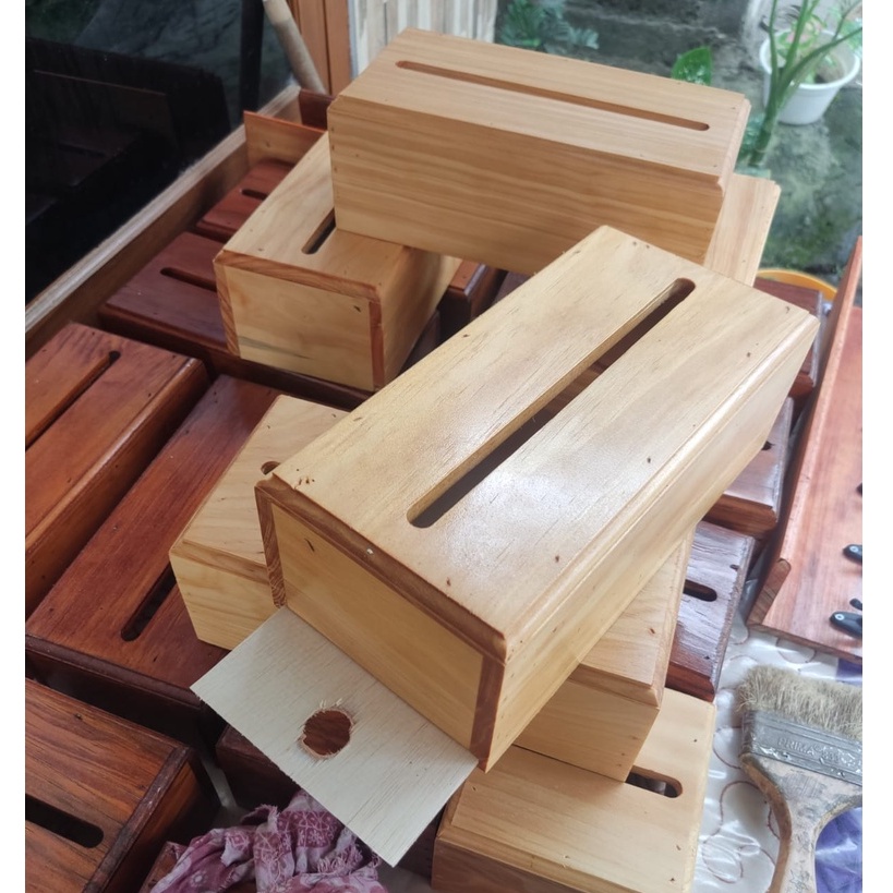 Jual Box tisu / kotak tisu kayu / tisue storage / tempat tisu | Shopee ...