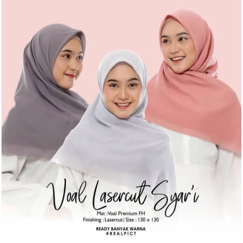 Jual Segi Empat Voal Premium Jumbo Polos Laser Cut | Shopee Indonesia