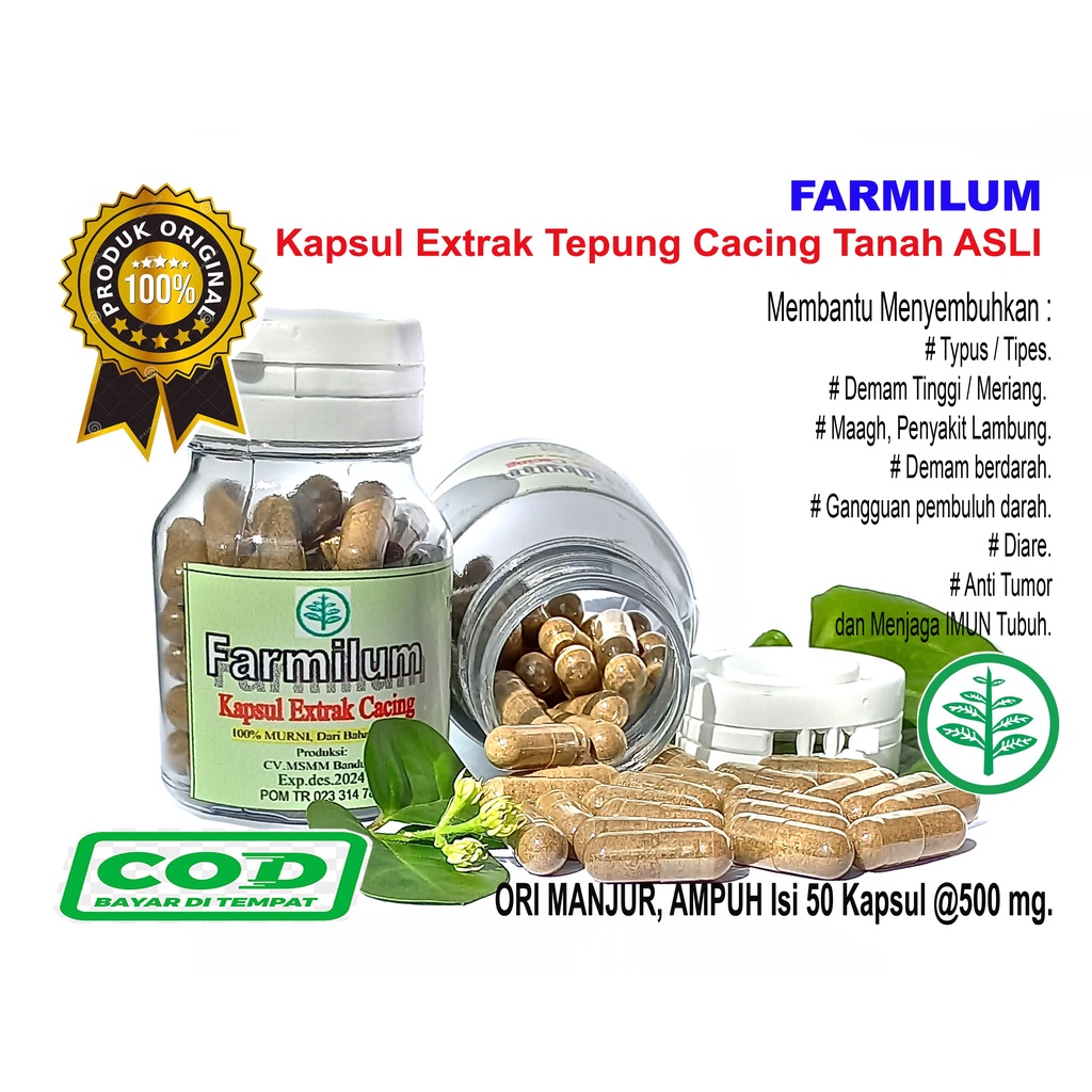 Jual vermin kapsul cacing obat tipes tyfus panas demam ampuh ori 100 ...