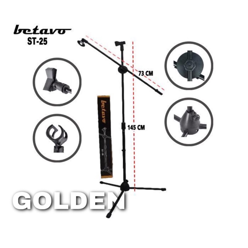 Jual Stand Mic Lantai Betavo ST 25 Original Standing Microphone ST25 ...