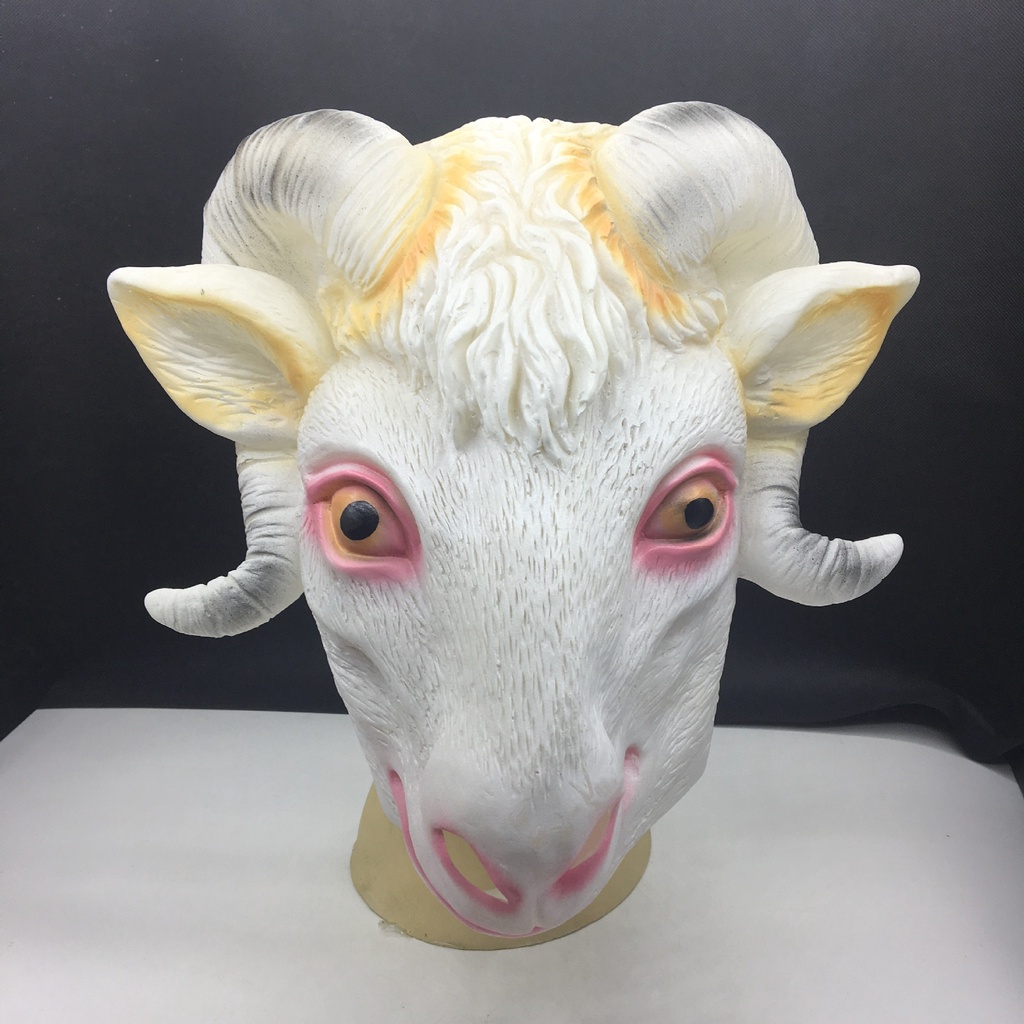 Jual TOL-84 topeng latex karet full head kepala kambing domba scary ...