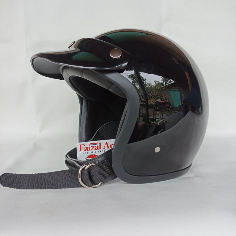 Jual Helm Slim Head Hitam Glossy Indonesia|Shopee Indonesia