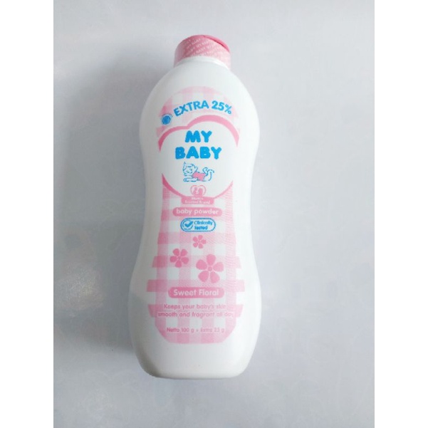 Jual Bedak My baby powder sweet floral 100g + extra 25g | Shopee Indonesia