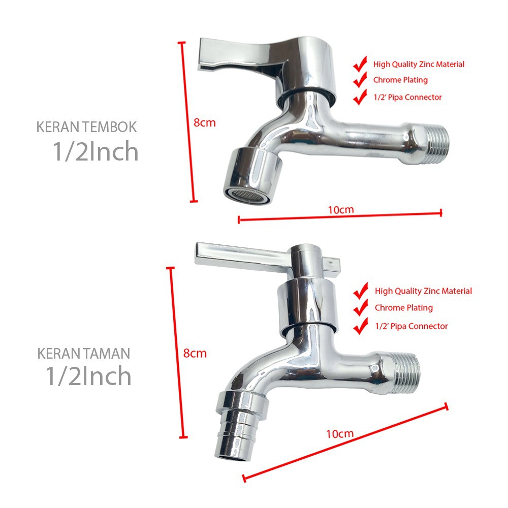 Jual Kran Air Stainless Keran Panas Dingin Kran air taman tembok 1 ...