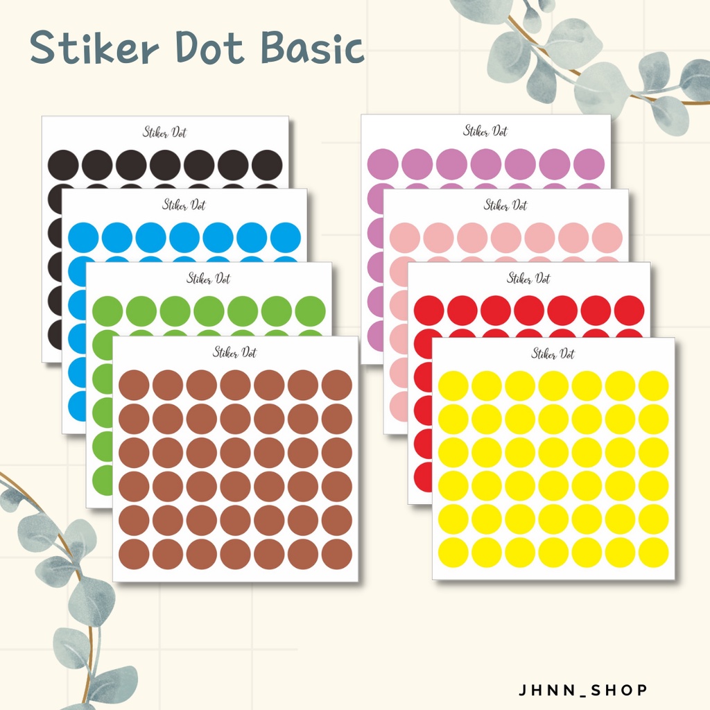 Jual Mini Stiker Dot Basic / Stiker bulat / Stiker Deco Journaling ...
