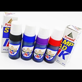 Jual Tinta Stempel Permanen Warna Biru Stamp Ink Refill Pyramid 50cc ...