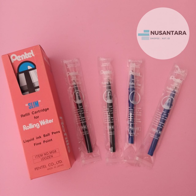 Jual ISI/REFILL PULPEN PENTEL ROLLING PEN TR400 MG8 | Shopee Indonesia