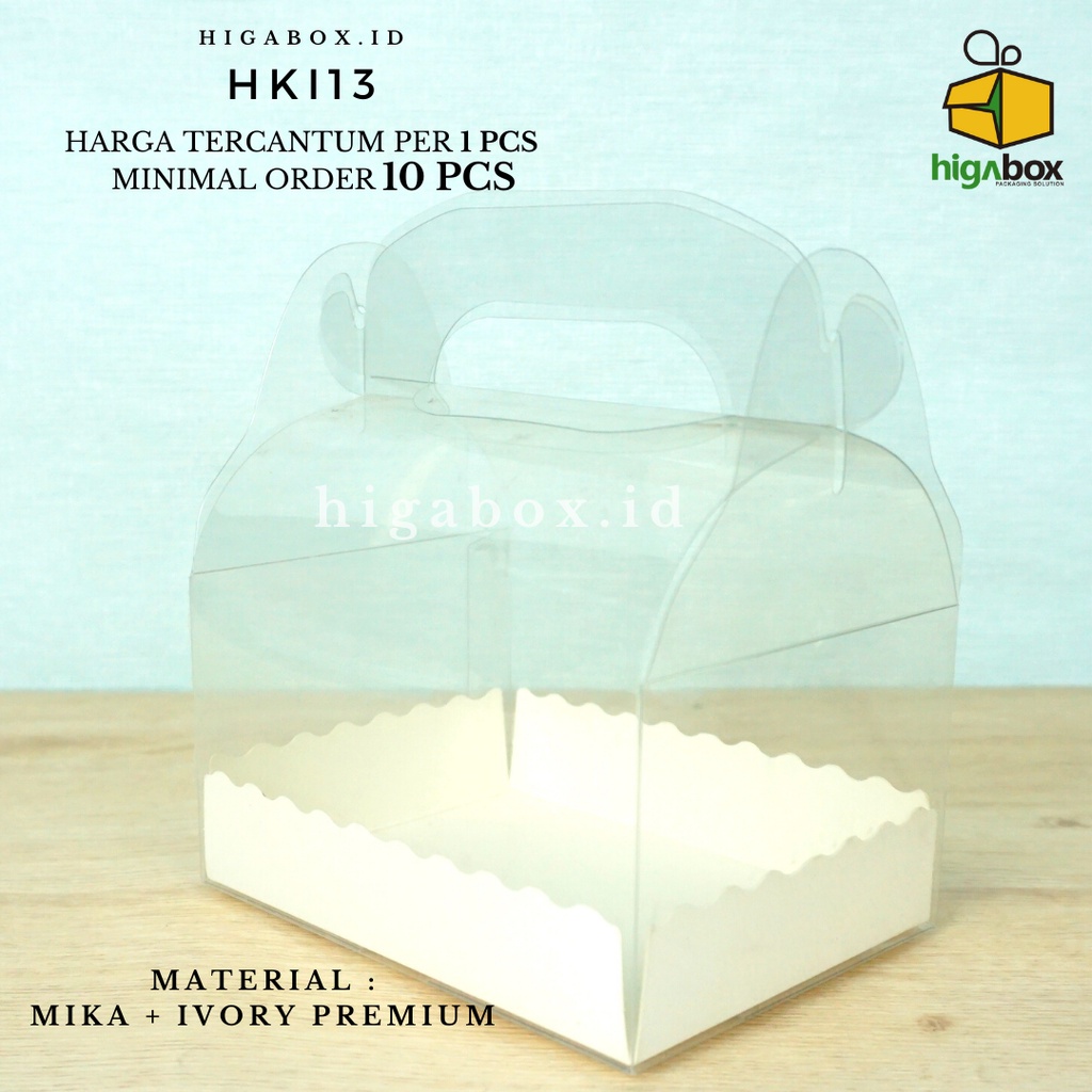 Jual Box Mika Kotak Mini Ukuran 14x10x7 / Box Mika Handle / Box Kue ...