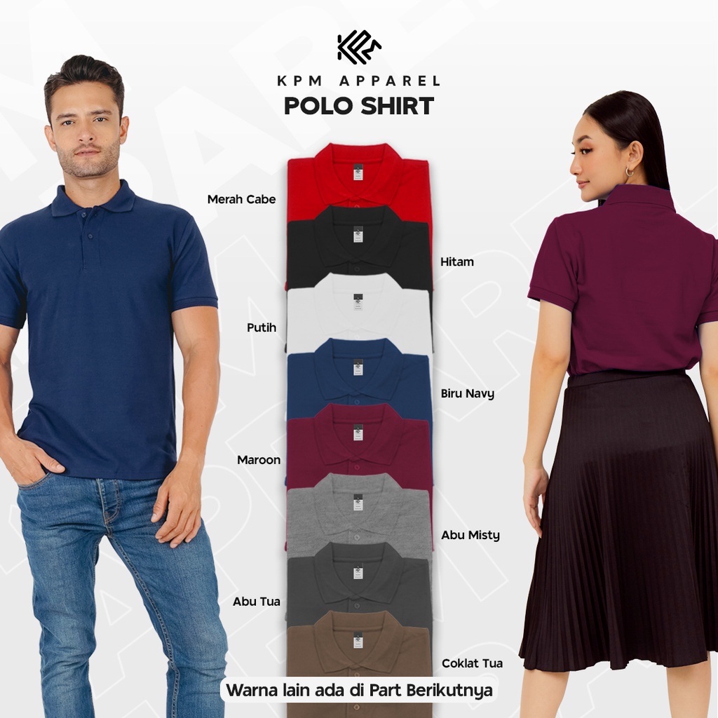 Jual Kaos Polo Shirt Pique CVC KPM Apparel Size Dewasa (PART 1) Bahan ...