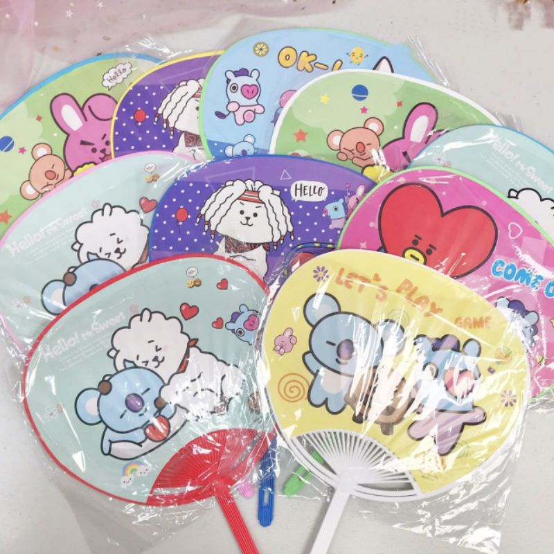Jual Koleksi Bts - Kipas Plastik Bulat Bt21 Bts Koya Chimmy Tata Mang ...