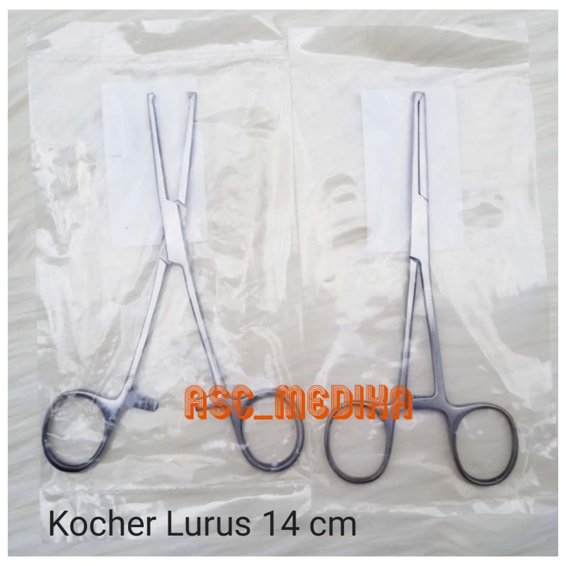 Jual Klem Kocher Lurus 14cm / Klem Koher Lurus 14cm / Khocer Forceps ...