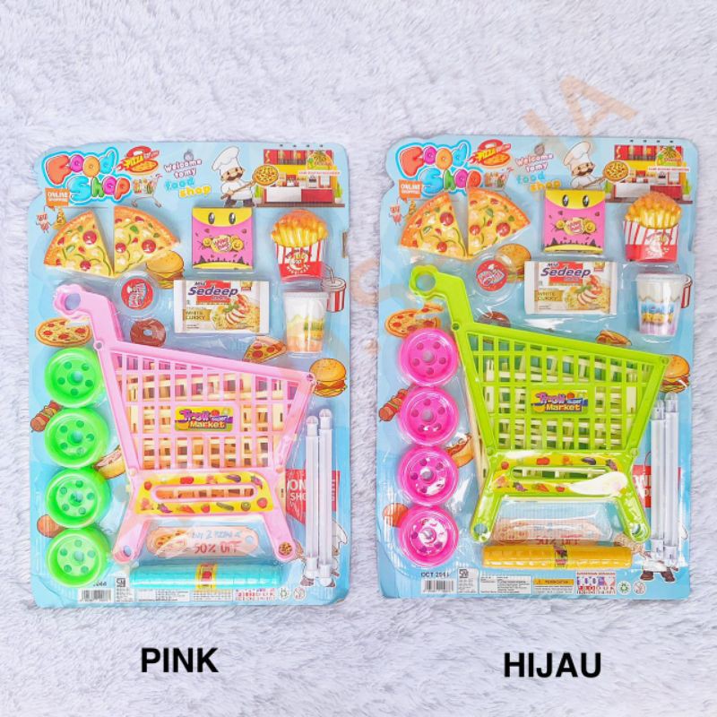 Jual MAINAN TROLLEY FOOD SHOP ADA PIZZA NYA / TROLI SUPERMARKET SET ...