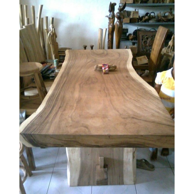 Jual meja rapat meja makan trembesi solid mentahan | Shopee Indonesia