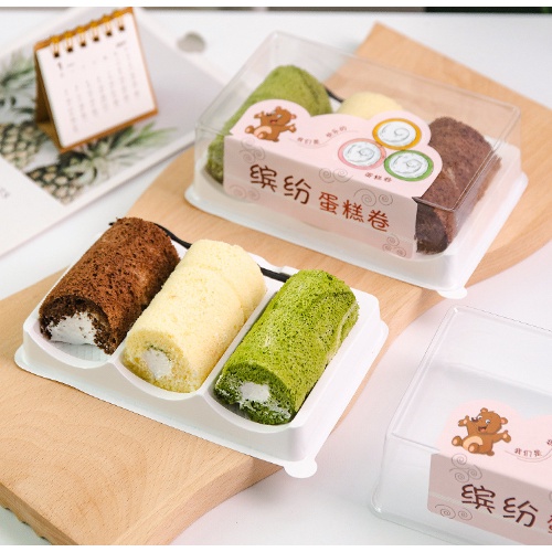 Jual (5pcs) Box Mika Mini Cake Roll 3 Dus Mini Bolu Gulung Kekinian ...