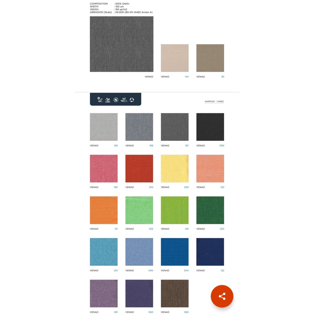 Jual KAIN SUNPROOF OUTDOOR WR - VENAO (BANTAL SOFA, KURSI, JOK, BEANBAG ...