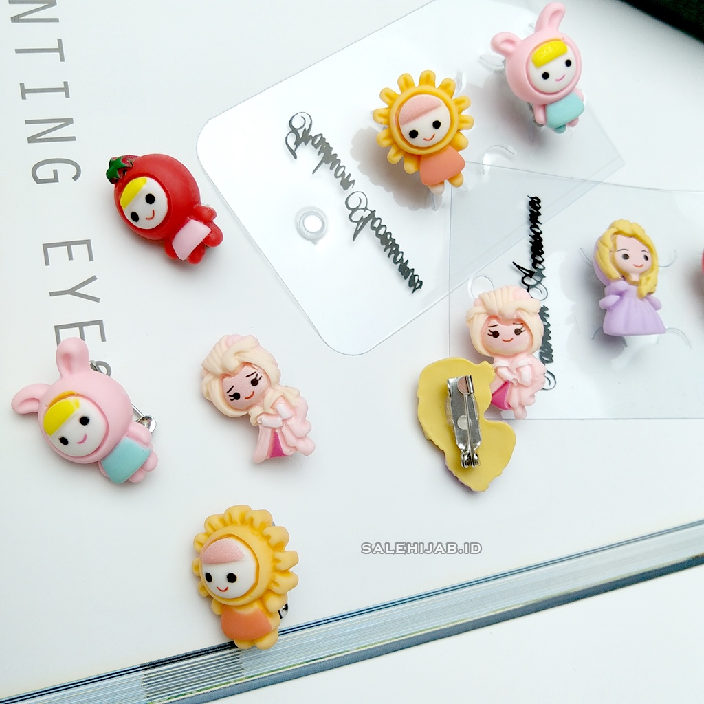 Jual Bros Mini Kecil Imut Karakter Anak Lucu Warna Warni Untuk Hijab ...
