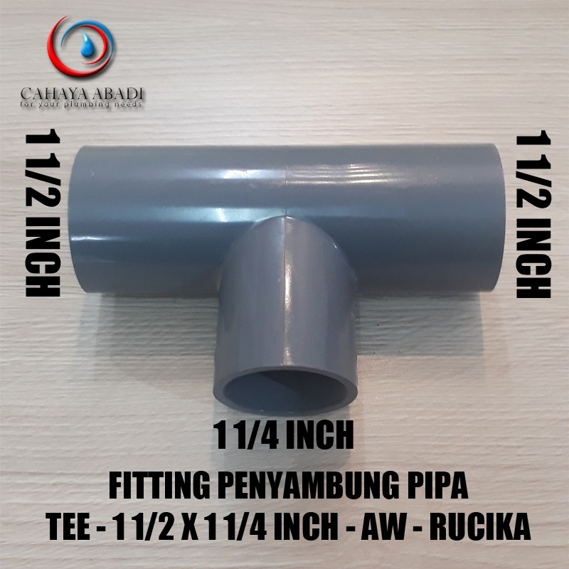 Jual GROSIR - FITTING PIPA - TEE - 1 1/2 X 1 1/4 INCH - AW - RUCIKA | Shopee Indonesia