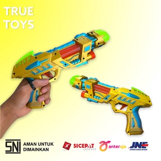 Jual TRUE TOYS - Mainan Pistol laser tembak dan suara warna gold ...
