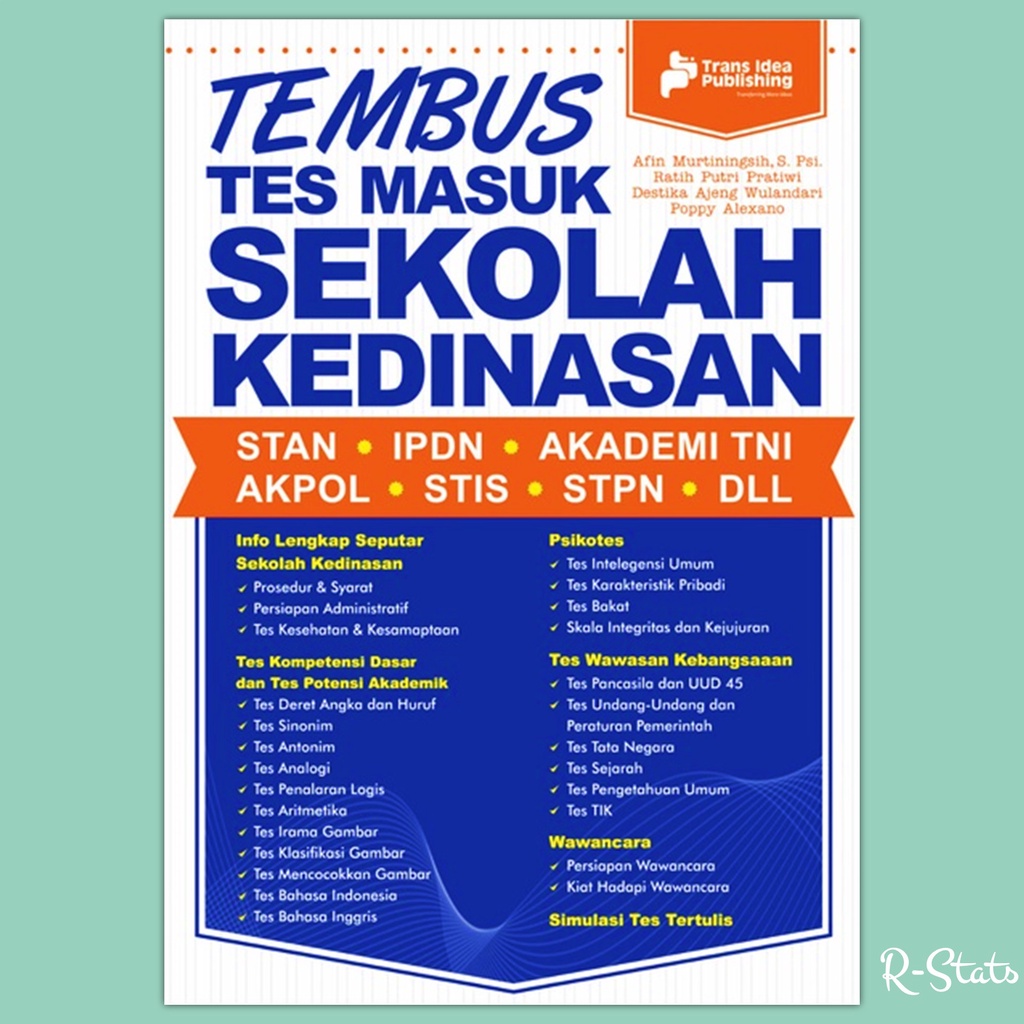 Jual Buku Soal Tes Masuk Sekolah Kedinasan Ikatan Dinas STAN STIS IPDN ...